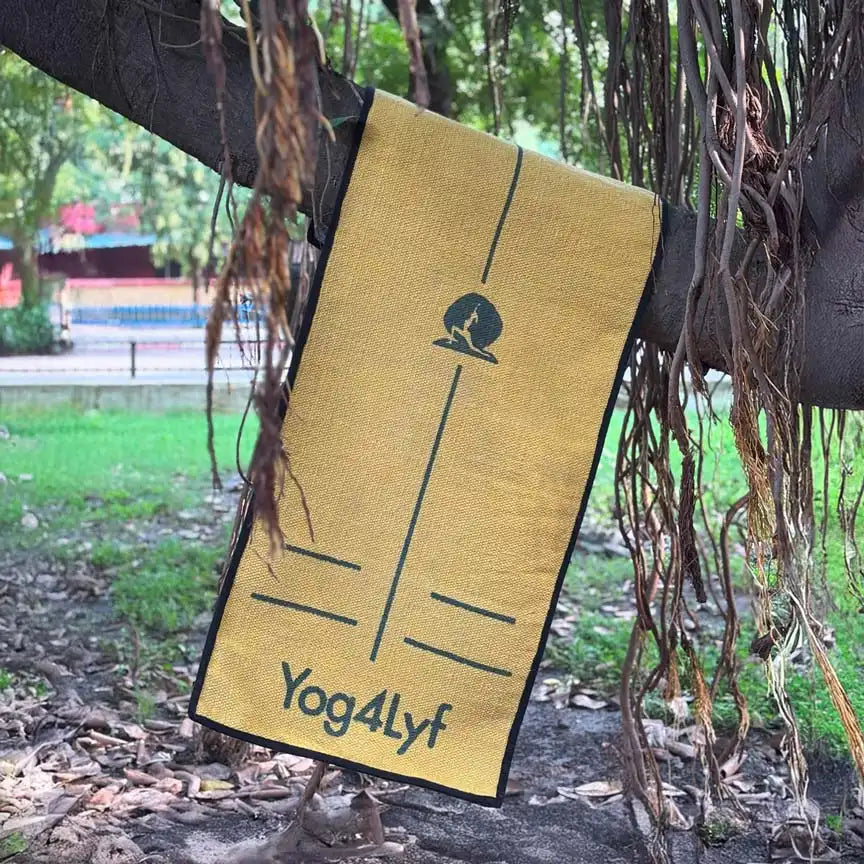 8 MM Yellow Cotton Yoga Mat – Alignment Design | Knee Pain Friendly ...